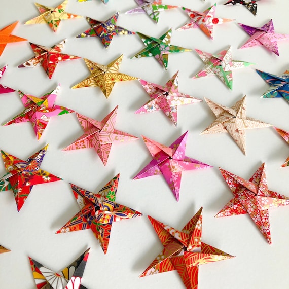 Origami Stars Set of 5 10 15 20 Paper Stars Party Decor - Etsy