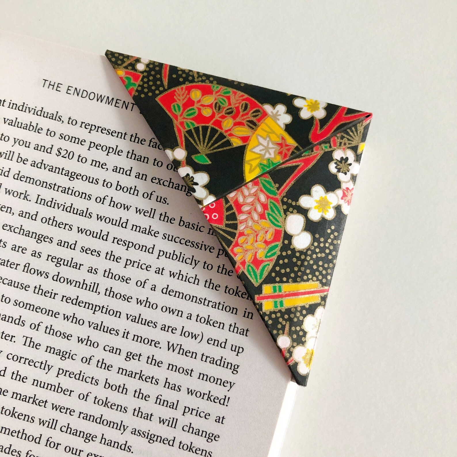 Japanese Origami Book Corner Origami Bookmark Book Lover | Etsy UK