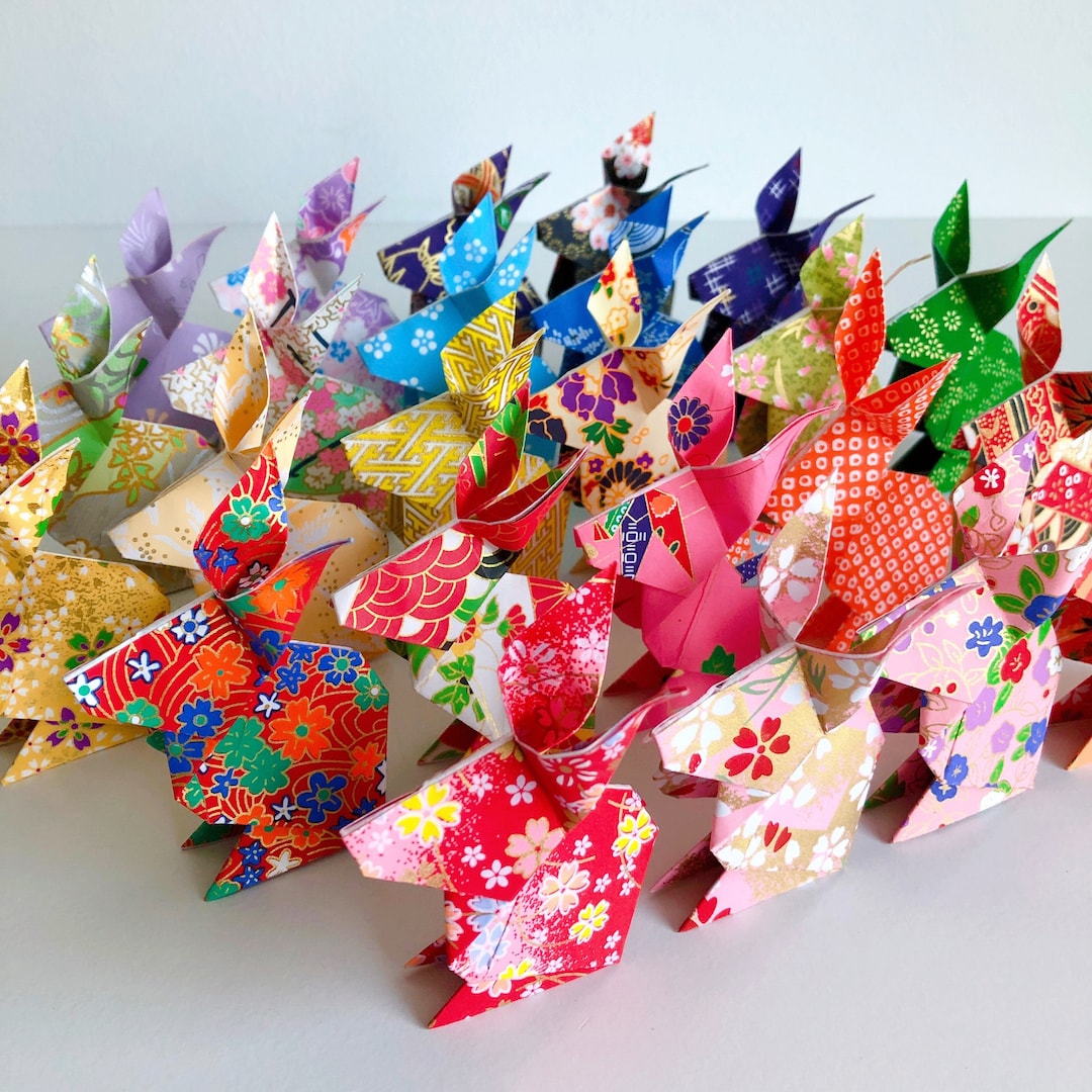 Large Paper Bunny Set of 5, 10, 15 and 20 Origami Easter Bunny, Origami ...