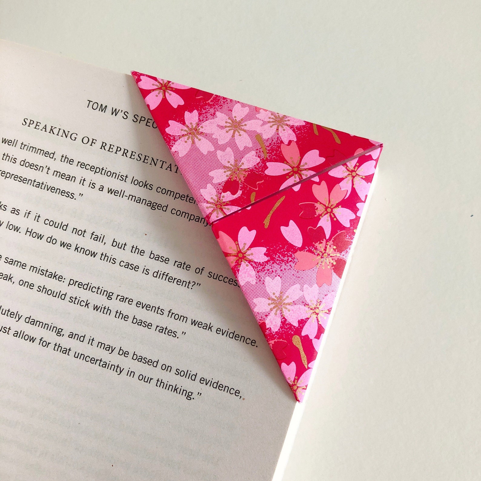 Japanese Origami Book Corner Origami Bookmark Book Lover | Etsy UK