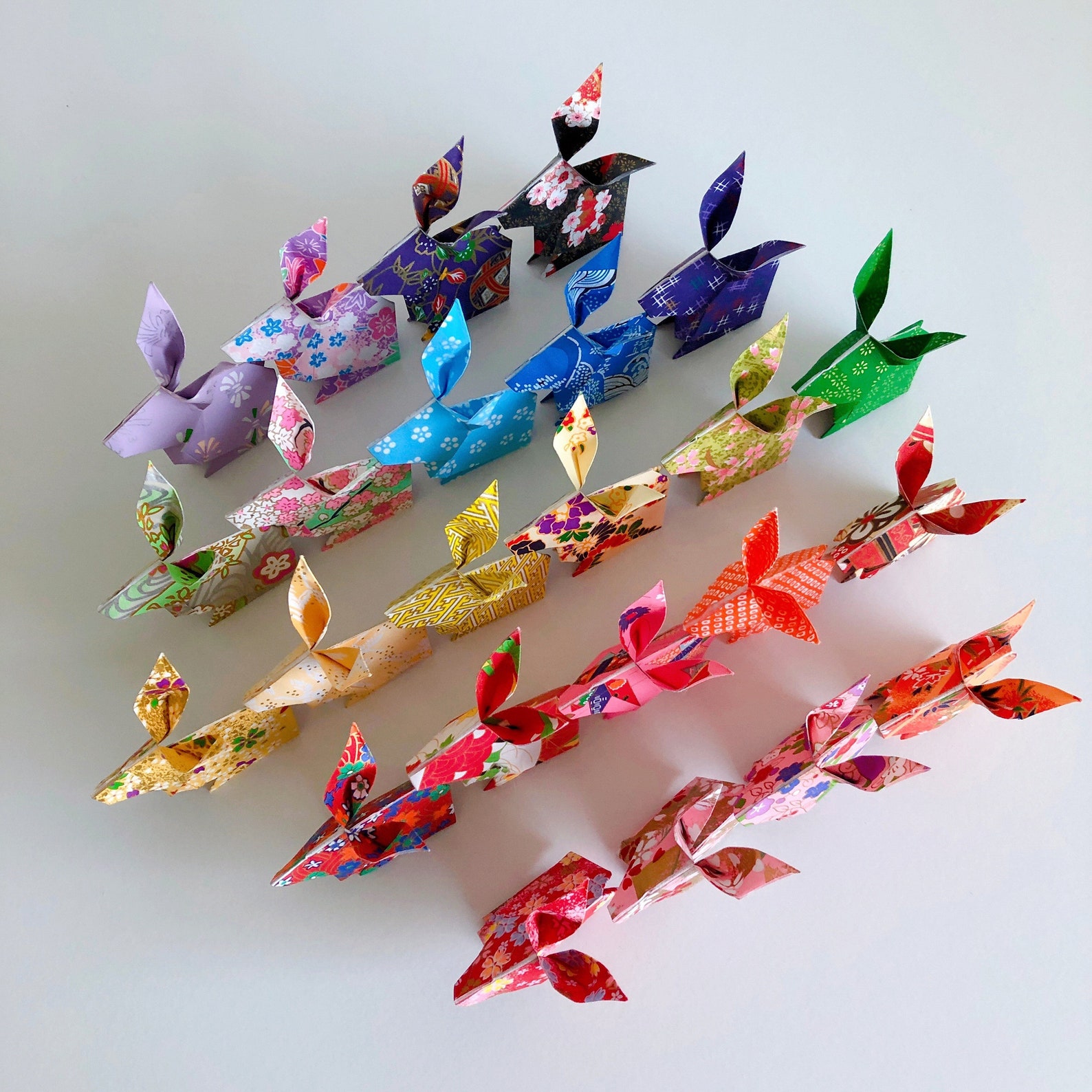 Large Paper Bunny Set of 5 10 15 and 20 Origami Easter - Etsy UK