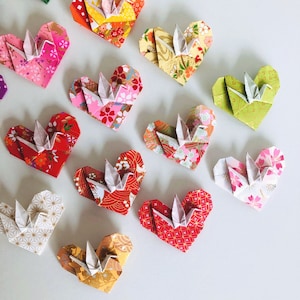 Origami Crane Hearts, Japanese Lockdown Gift, Virtual Hug Gift, Pocket ...