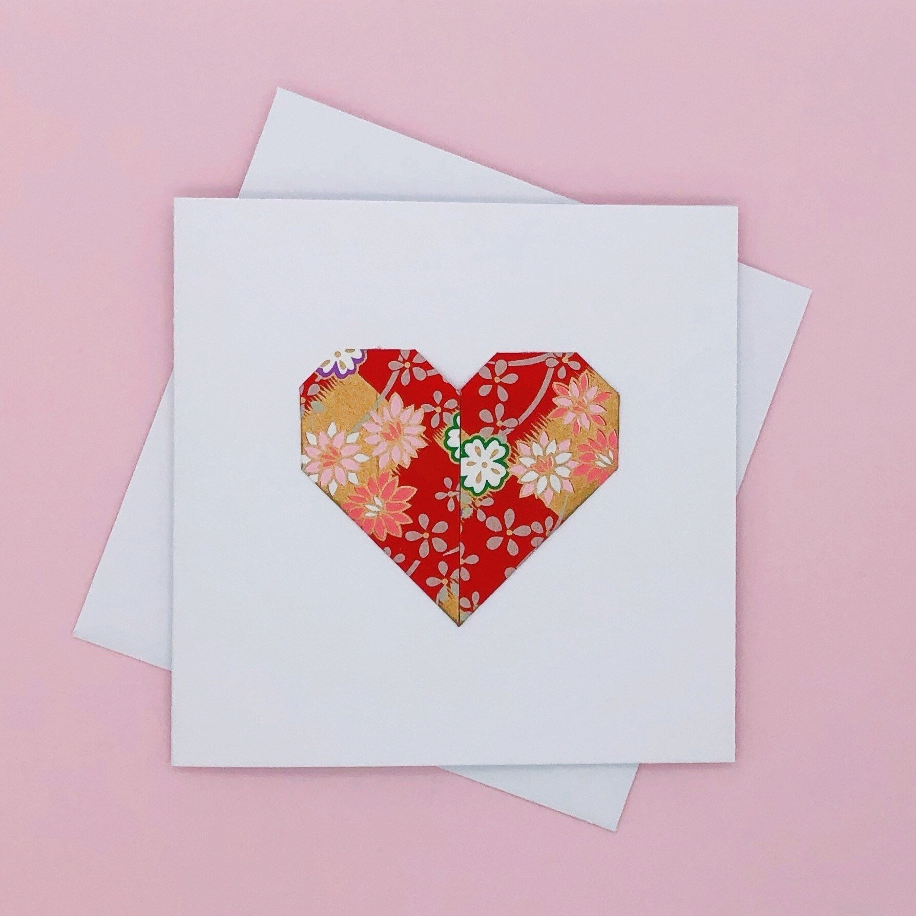 Origami Heart Valentines Card Paper Heart Card for | Etsy