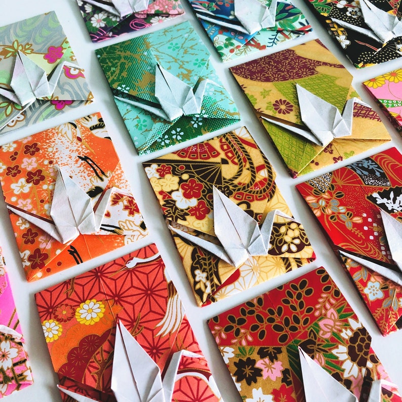 Japanese Origami Crane Envelope Set of 3 5 7 10 Japanese | Etsy