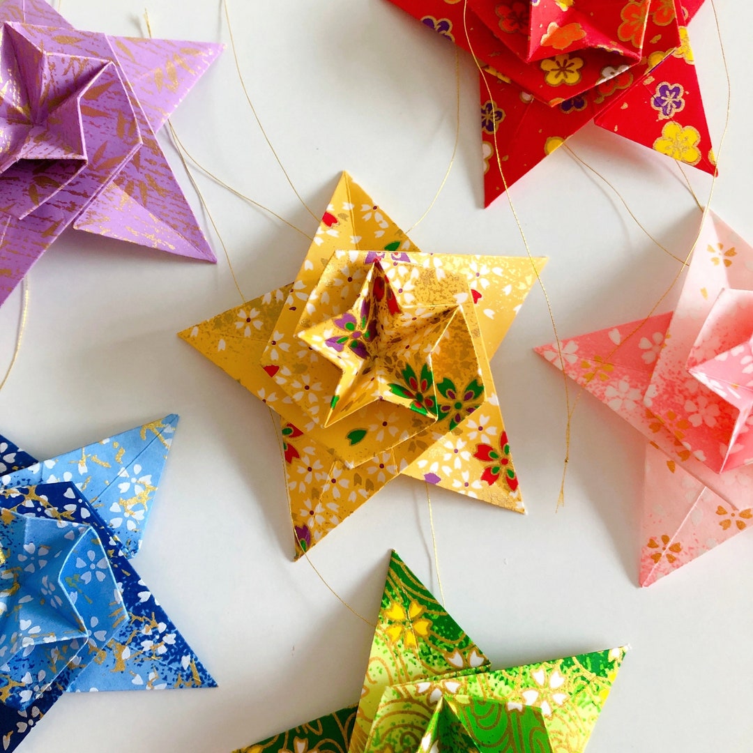 3D Origami Stars Decor, Origami Paper Stars Party Decor, Origami ...