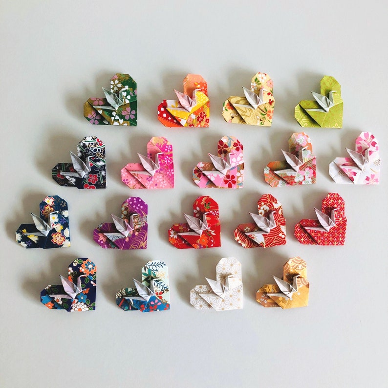 Origami Crane Hearts Japanese Lockdown Gift Virtual Hug | Etsy