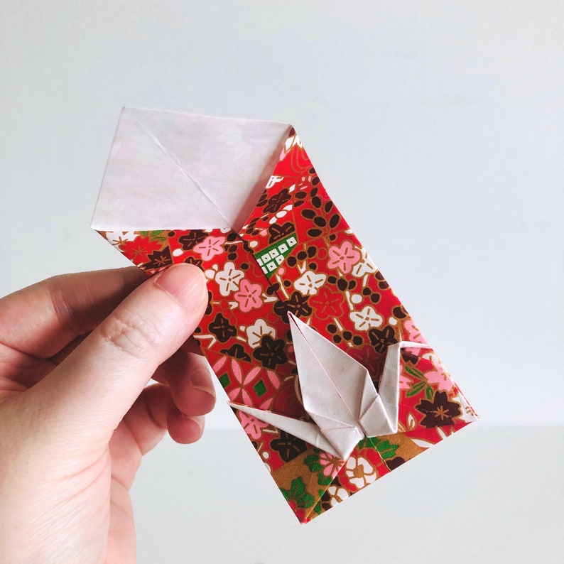 Japanese Origami Crane Envelope Set of 3 5 7 10 Japanese | Etsy