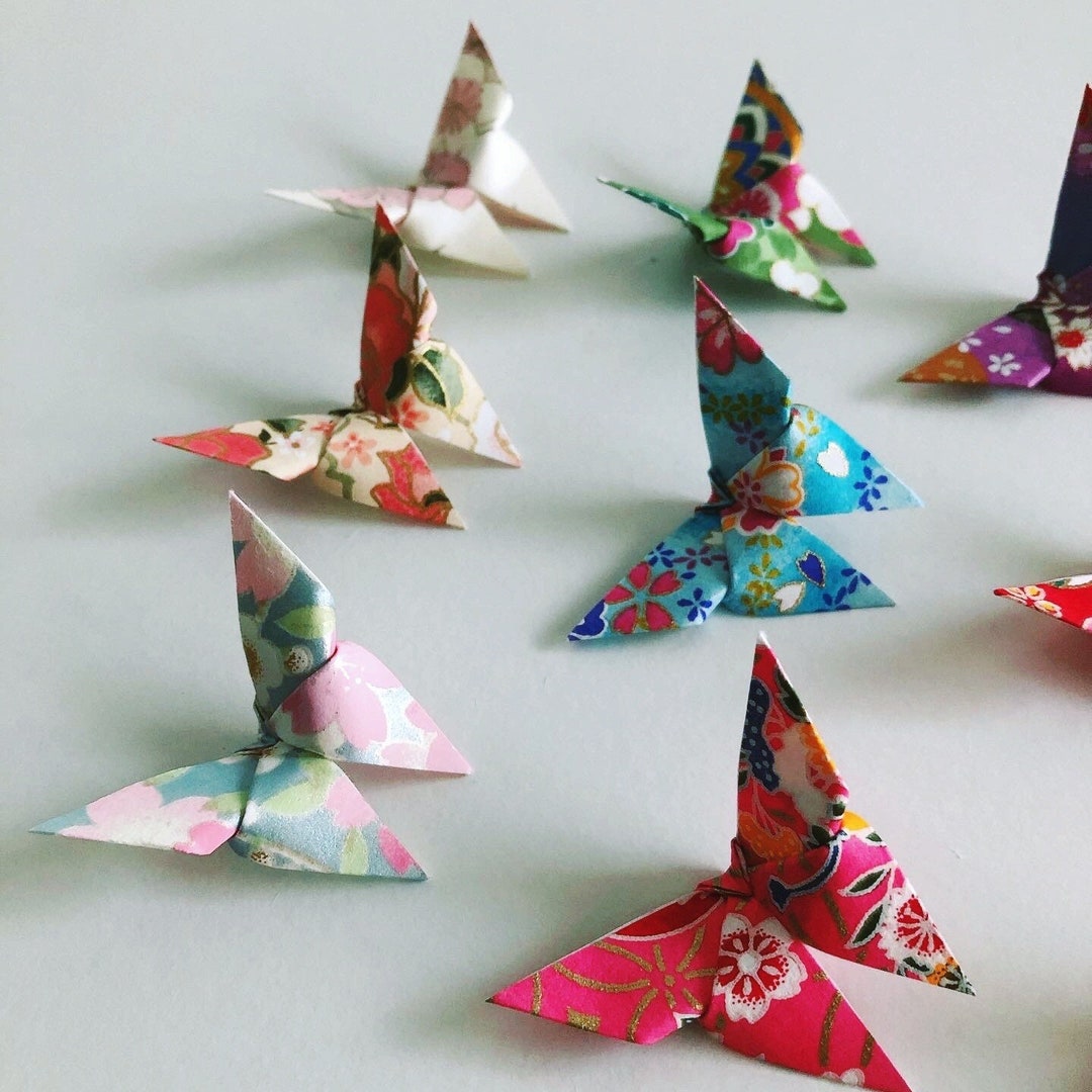 Small Origami Butterflies, Chiyogami Paper, Wedding Decoration Favors ...