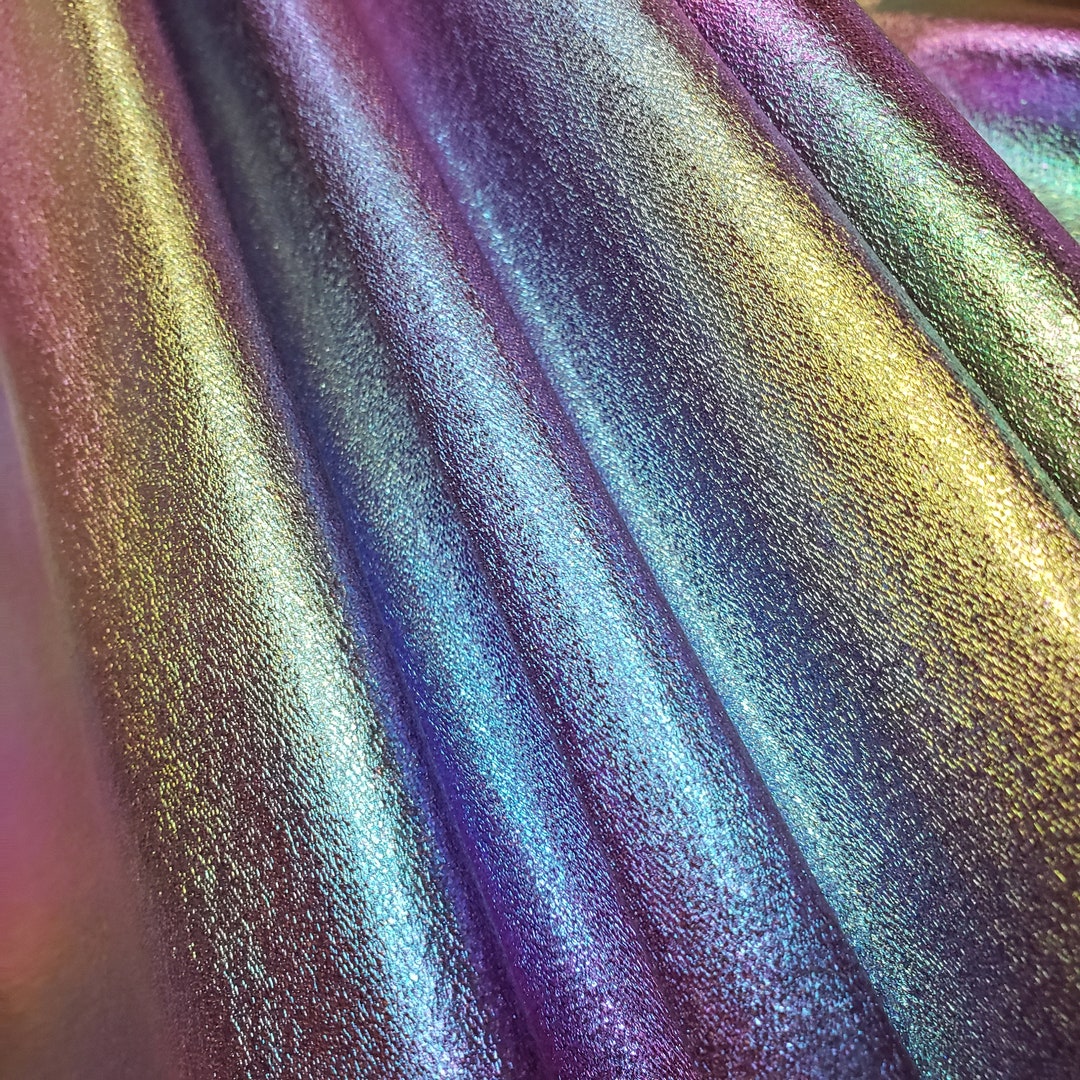Iridescent Oil Slick Stretch Tissue Foil Fabric 60" by the Yard on ...