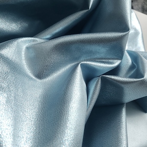 Shiny Metallic Blue Silver Two Tone Tinsel Satin Fabric 58" by the Yard ...