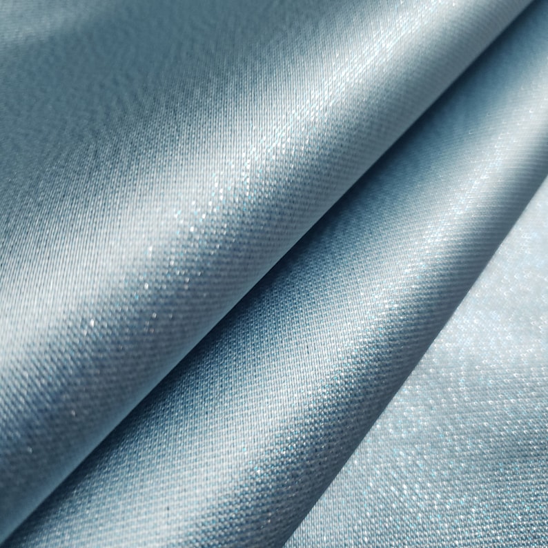 Shiny Metallic Blue Silver Two Tone Tinsel Satin Fabric 58" by the Yard ...