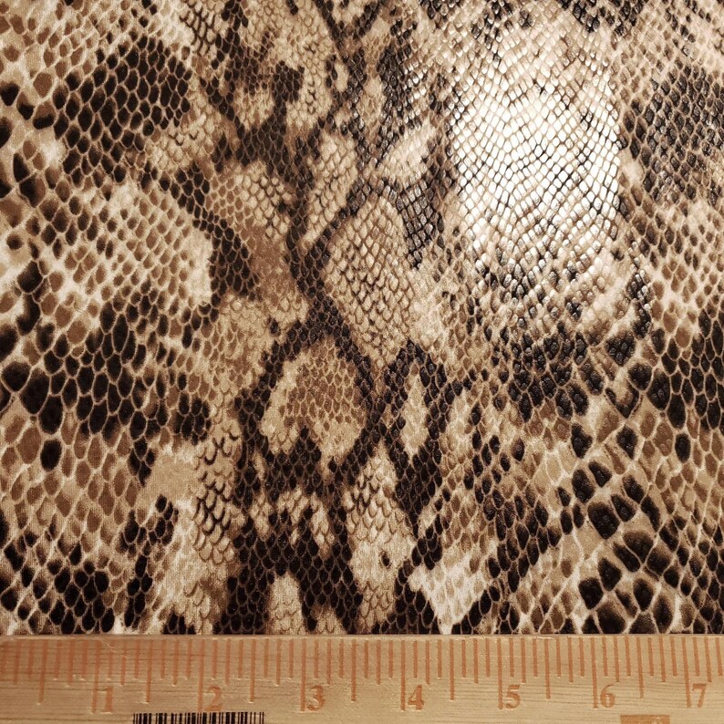 Snakeskin Snake Print Fabric by the Yard Brown Tan Beige Glossy on ...
