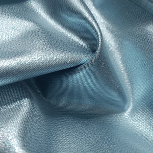 Shiny Metallic Blue Silver Two Tone Tinsel Satin Fabric 58" by the Yard ...