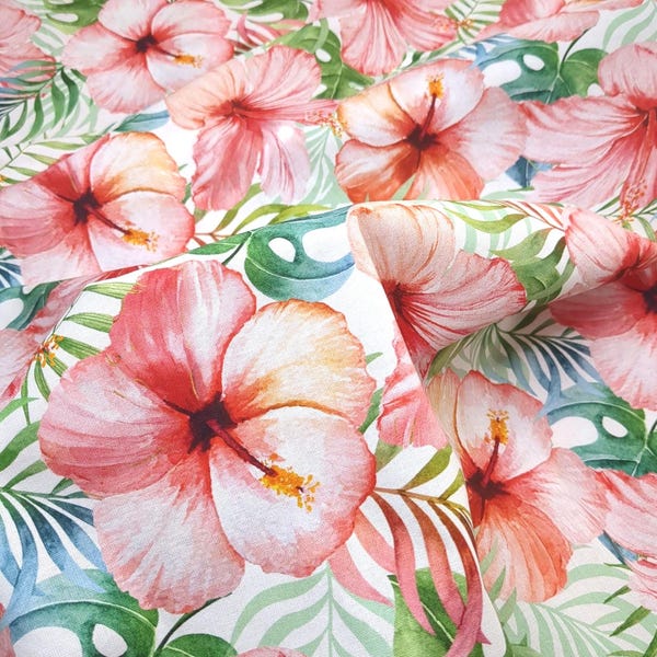 Tropical Hibiscus Fabric - Etsy