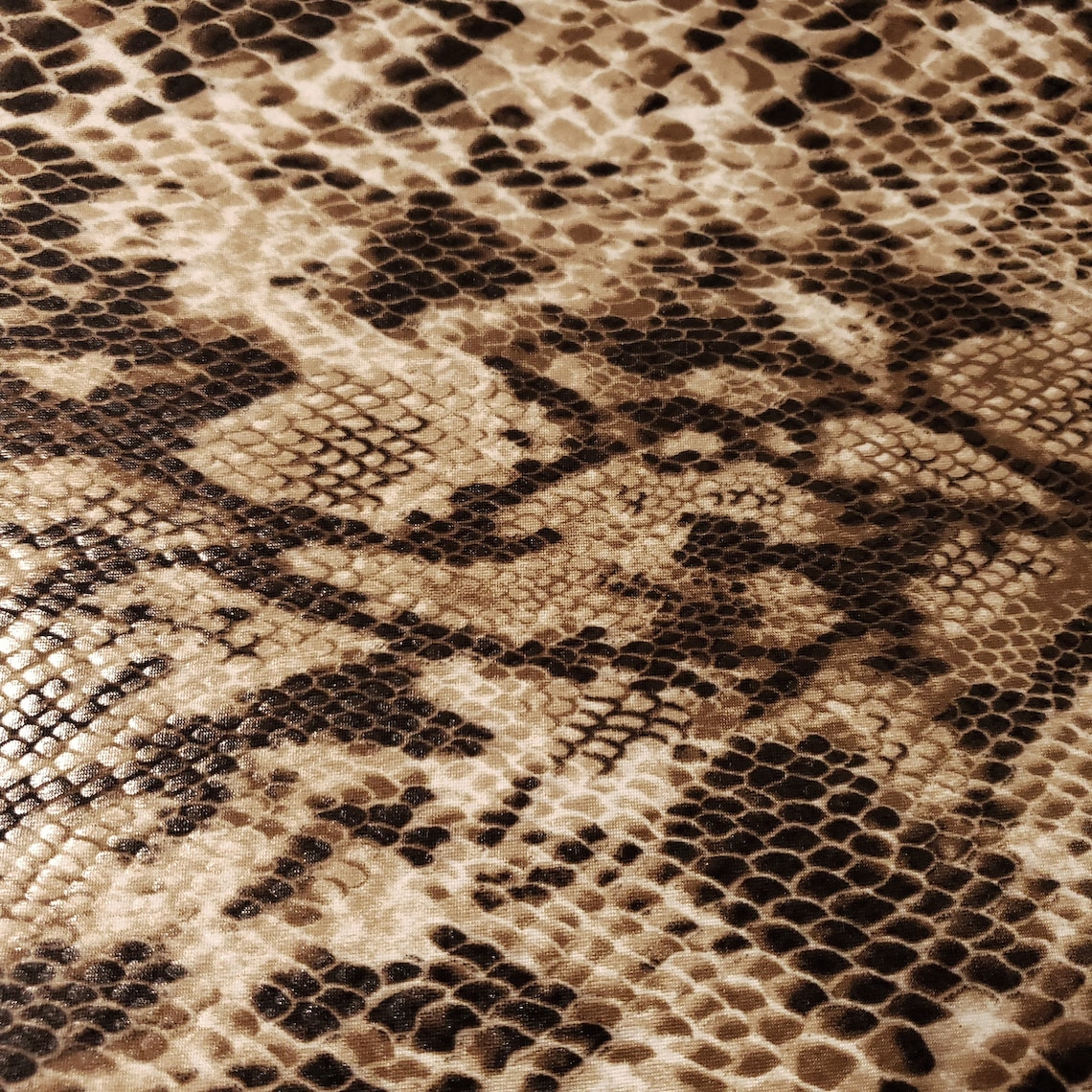 Brown Snakeskin Stretch Lycra Fabric 58 By The Yard | Etsy