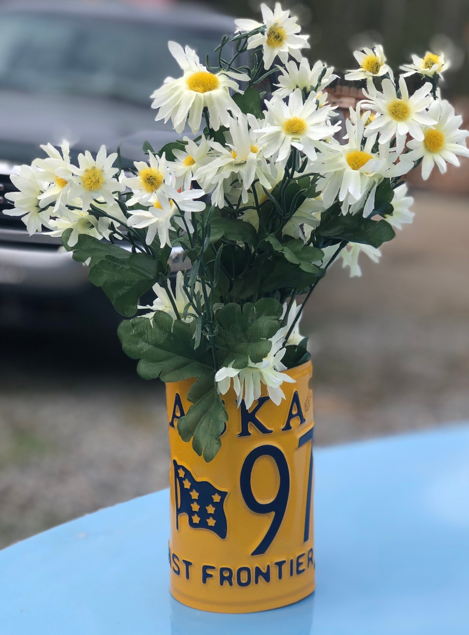 License Plate Plantersround License Plate Planterrustic Decorcustom ...