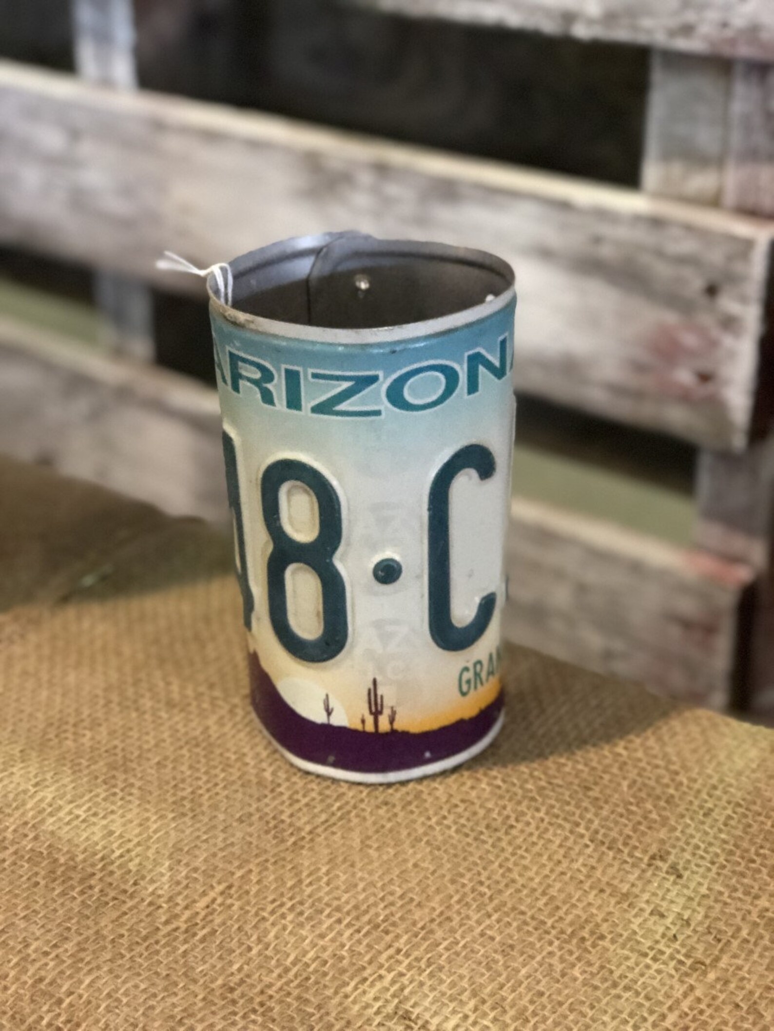 License Plate Plantersround License Plate Planterrustic Decorcustom ...