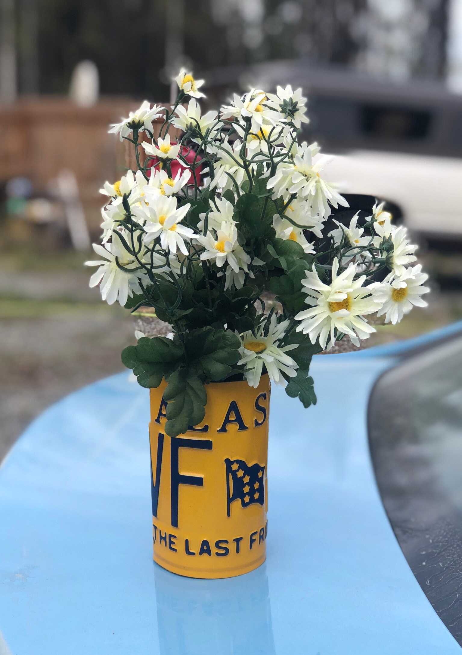 License Plate Plantersround License Plate Planterrustic Decorcustom ...