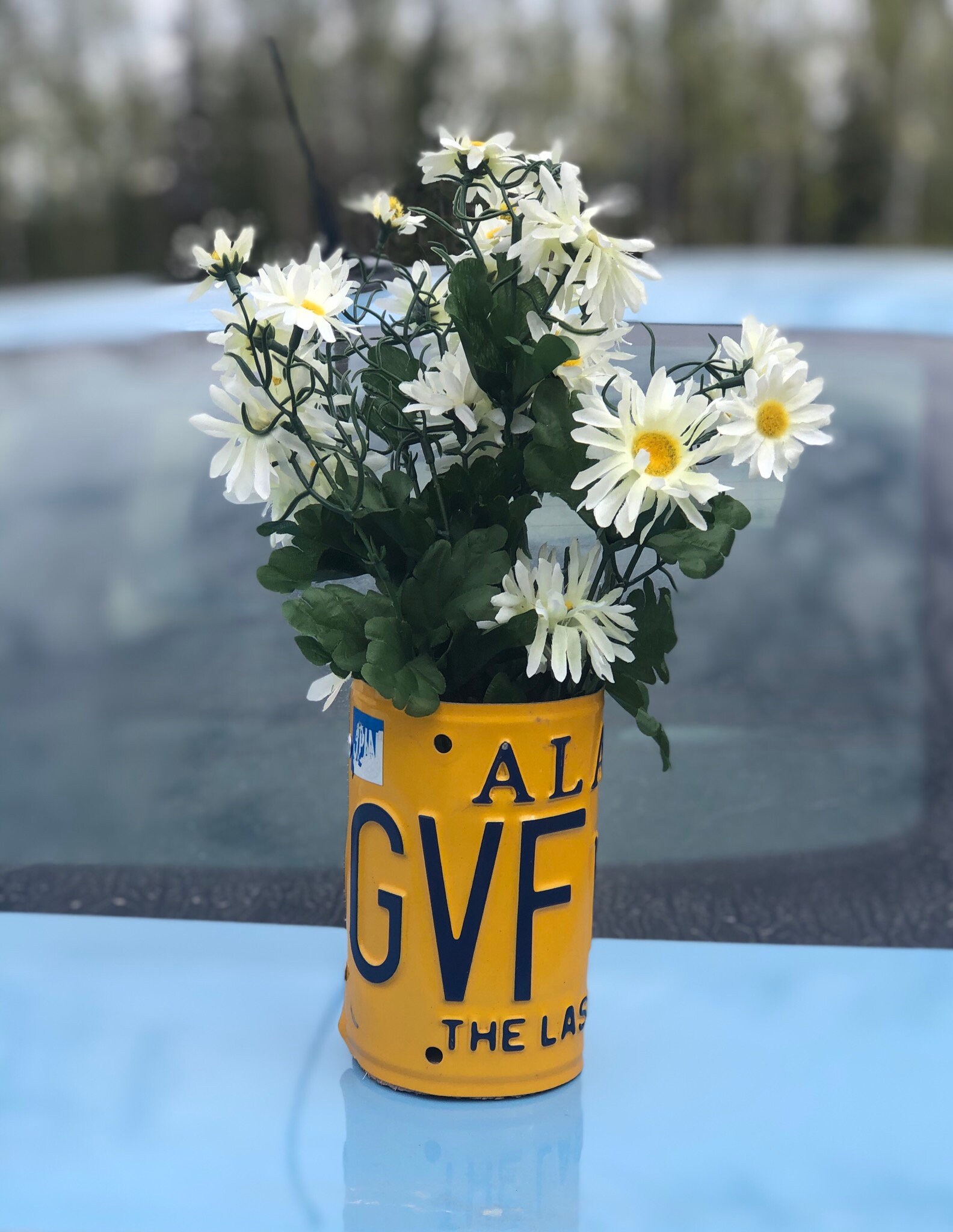 License Plate Plantersround License Plate Planterrustic Decorcustom ...