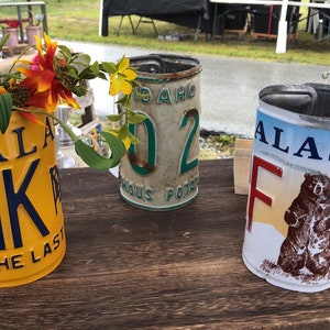 License Plate Plantersround License Plate Planterrustic - Etsy