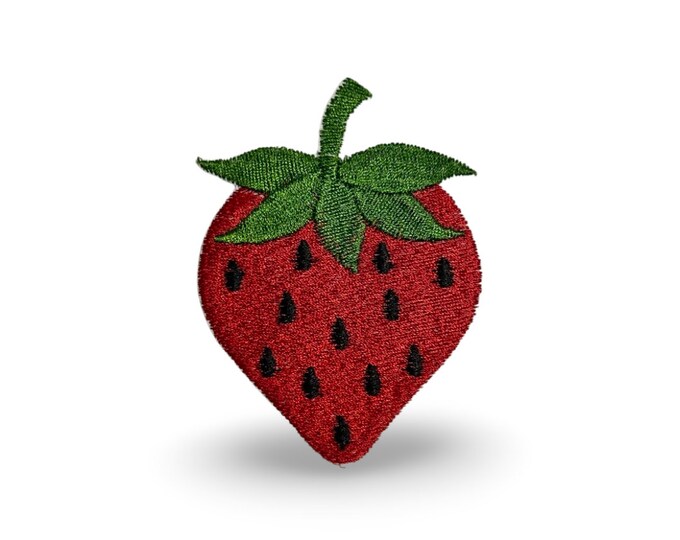 Strawberry Embroidery Patch, Strawberry Iron on Patch, Fruit Patch ...