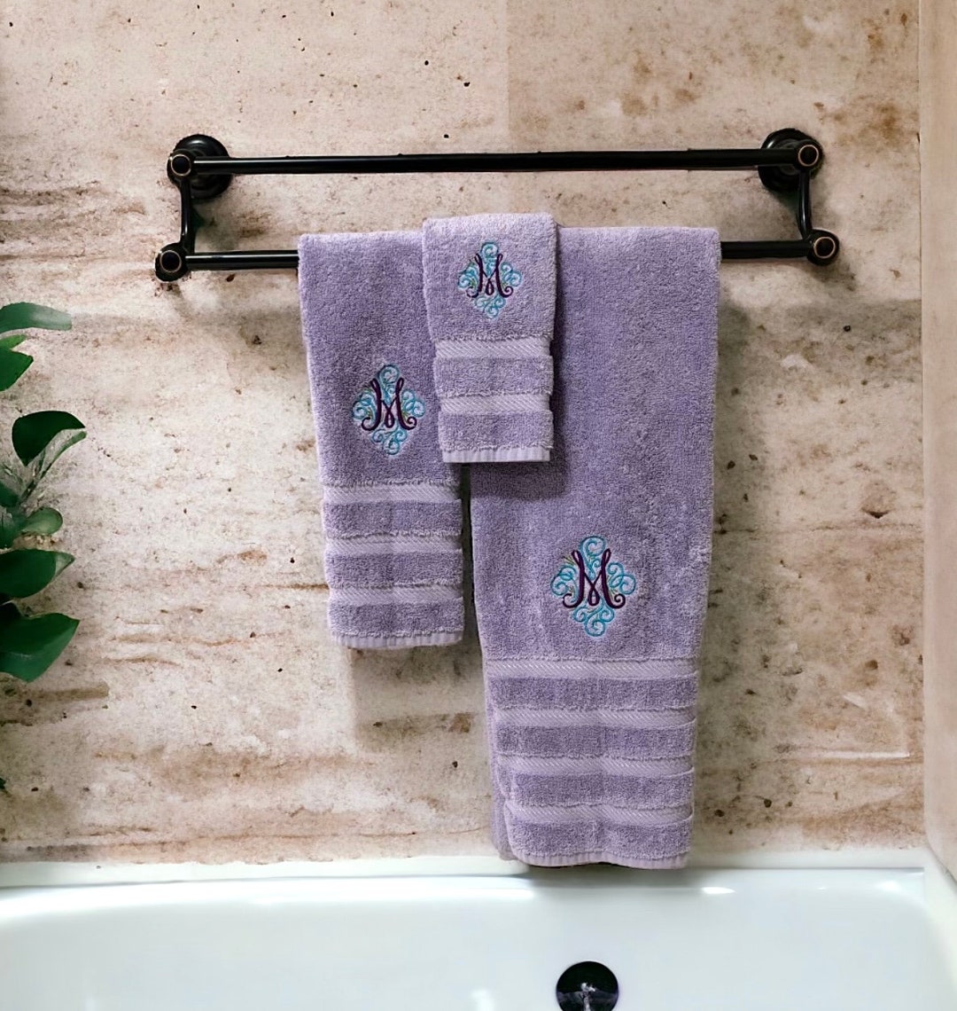 Monogram Towel Set /personalized Bath Towel Set/ Custom Towel Set ...