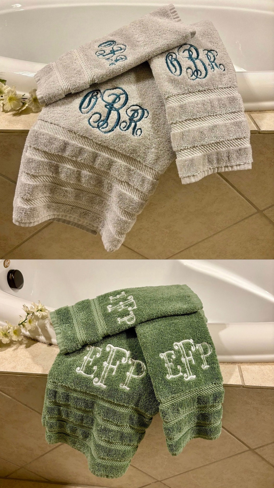 Monogram Towel Set / Personalized Towel Set/ Custom Towel Set ...