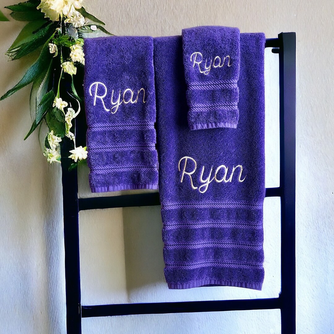 Monogram Towel Set/personalized Bath Towel Set/ Custom Towel Set ...