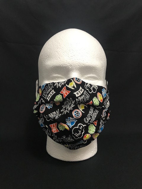 Marvel Face Mask Avengers Face Mask 100% Cotton Washable - Etsy