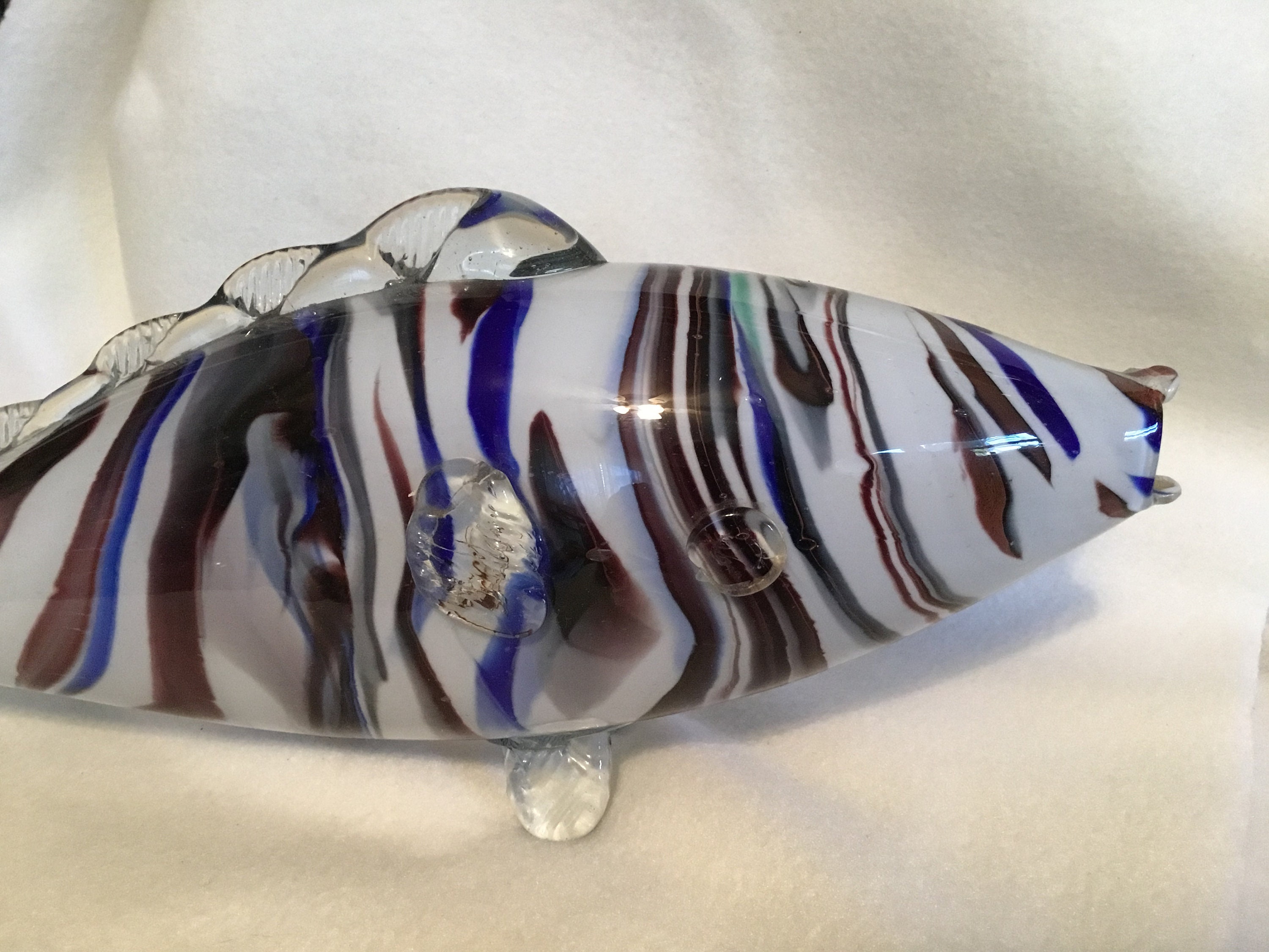 REDUCED Stunning Vintage MURANO Fish Collectible, Cobalt Blue and Dark ...
