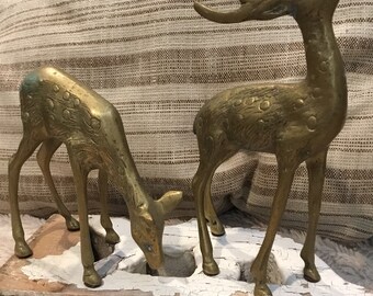 Brass Buck and Doe - Etsy