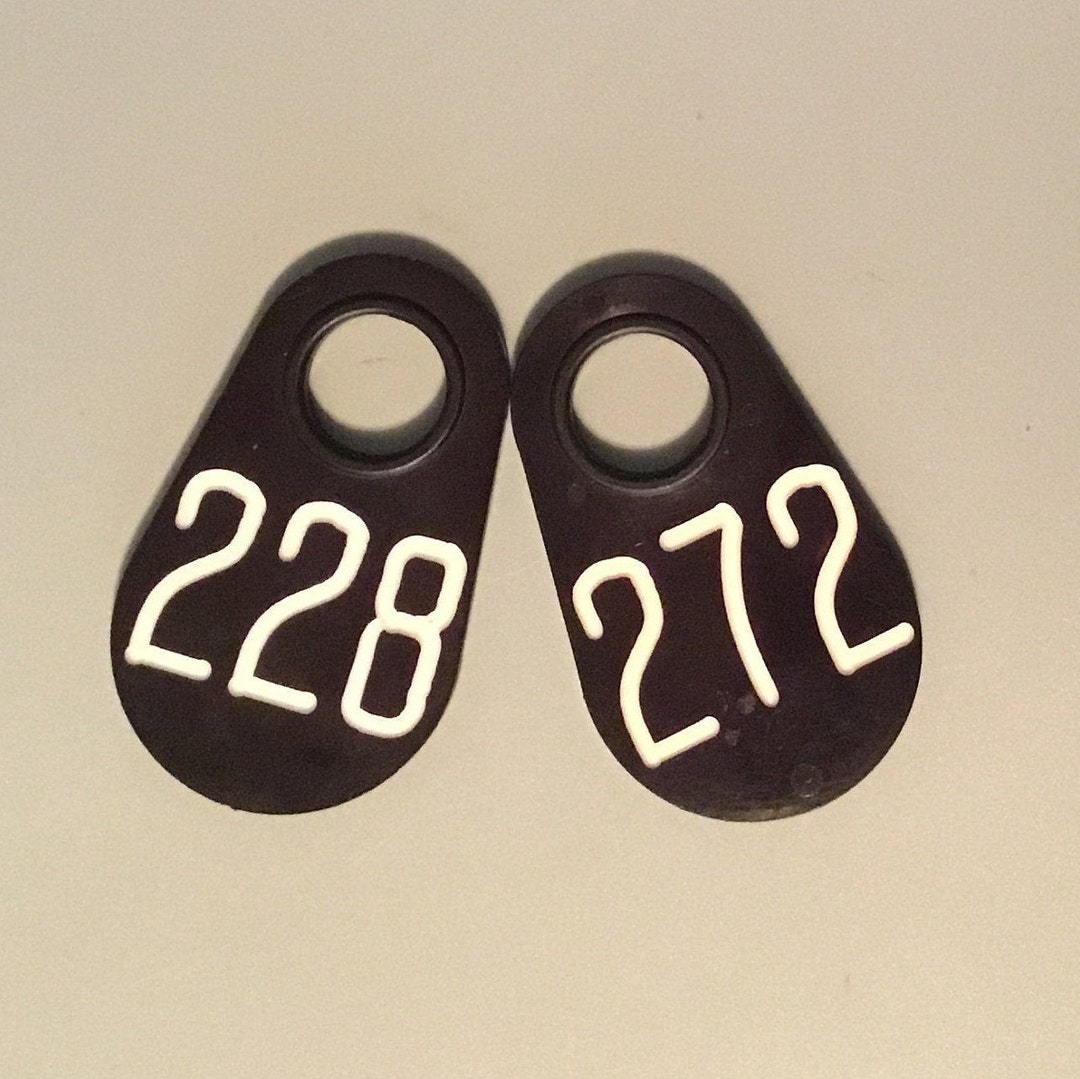Vintage Plastic Cow Tag Black Livestock Tag - Etsy