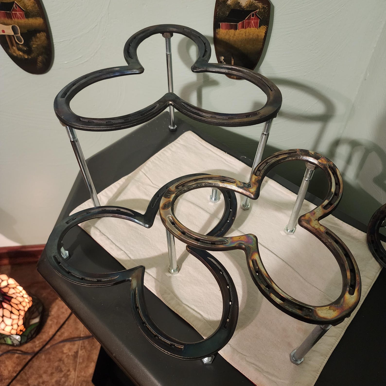 Welded Horseshoe Trivet /height Adjustable / Handmade / Highest Quality ...
