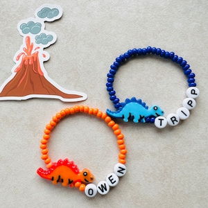 Toddler Dinosaur Name Bracelet | Boys Bracelet | Toddler Jewelry ...