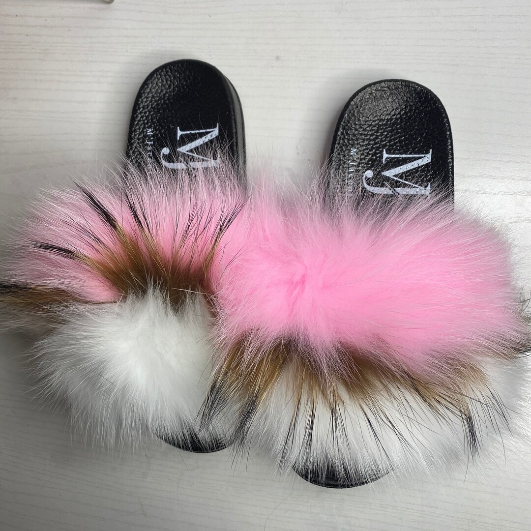 Pink Fur Slide - Etsy