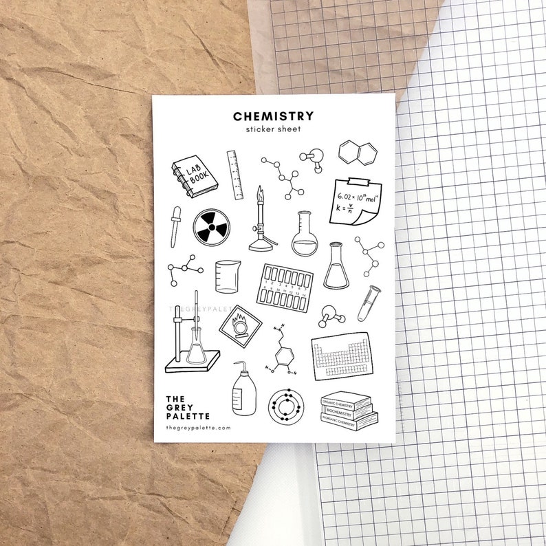 Science Sticker Sheet, Chemistry Sticker Sheet, Science Bullet Journal ...