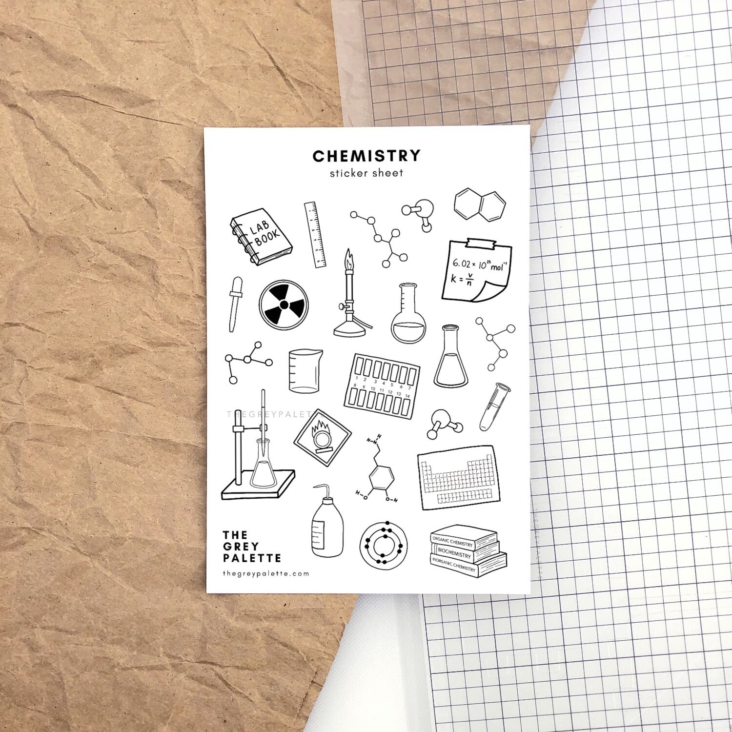 Science Sticker Sheet, Chemistry Sticker Sheet, Science Bullet Journal ...