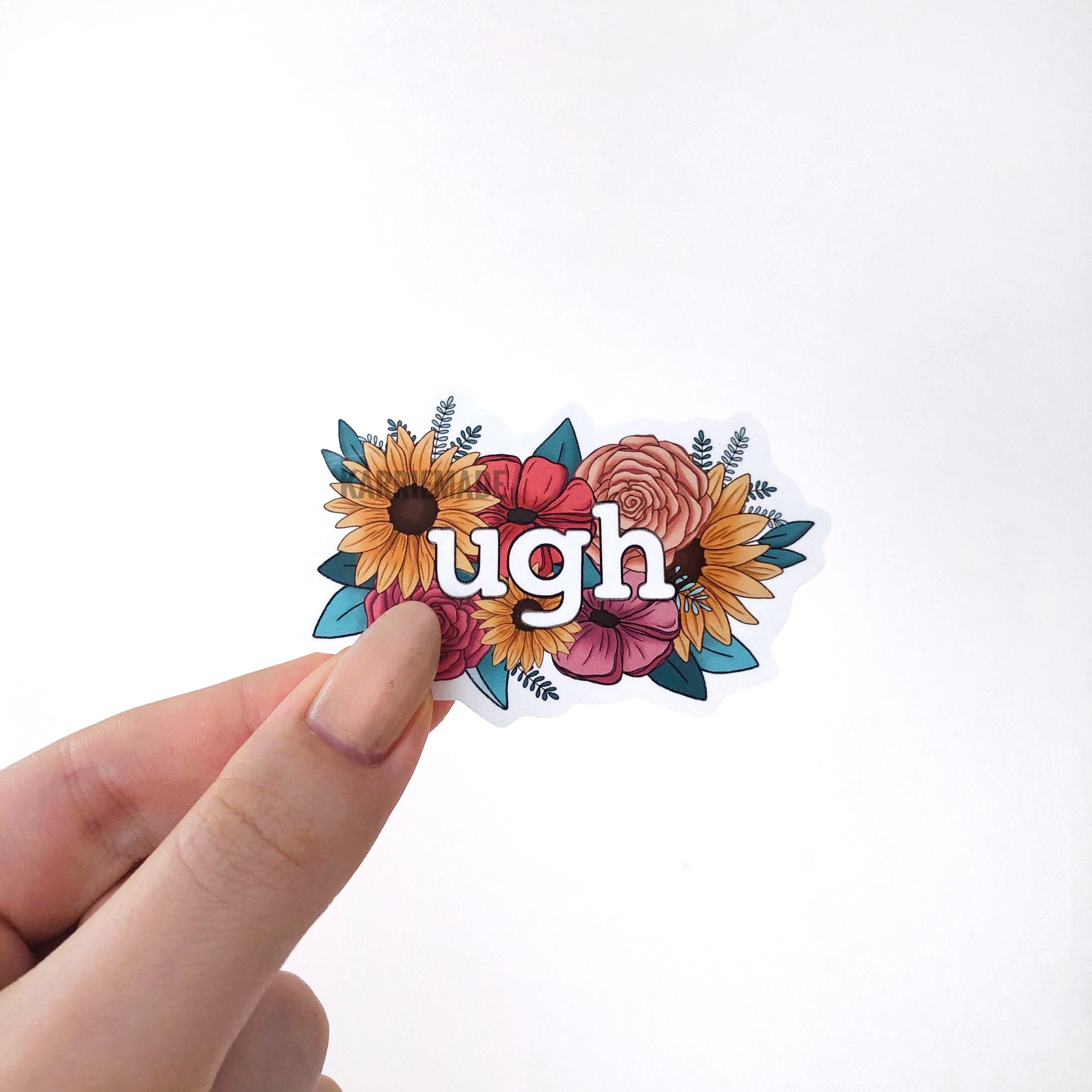 Ugh Floral Sticker Cute Flower Sticker Roses Sticker - Etsy