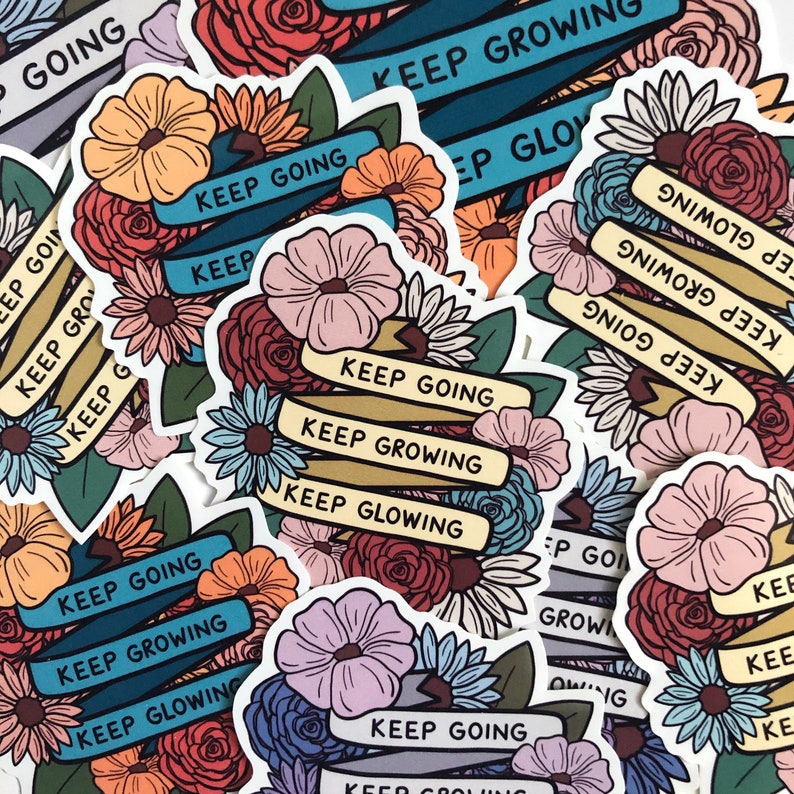Keep Going Sticker Motivational Quote Sticker Cute Quote - Etsy