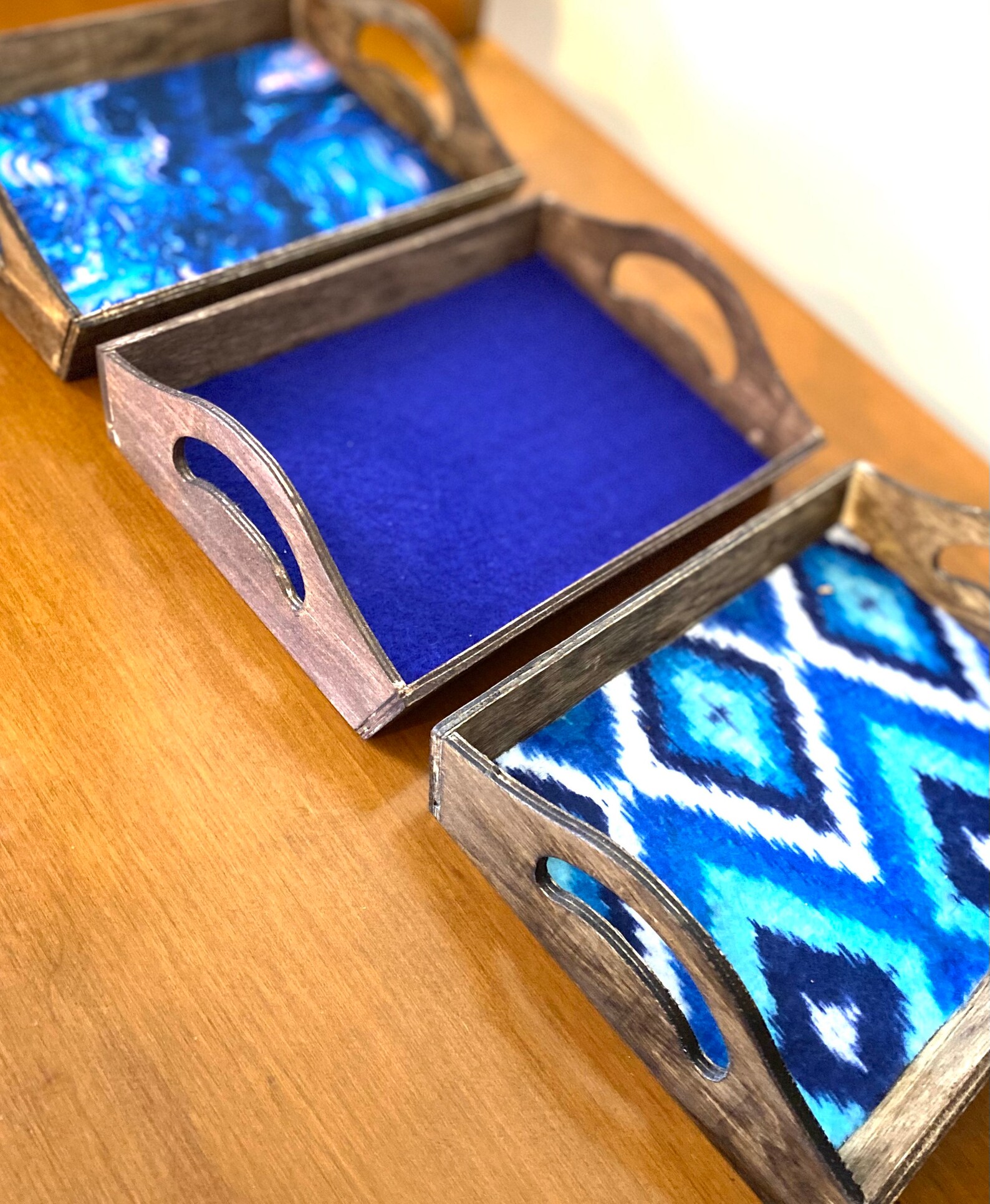 The Royal Blue Tray Vanity Tray Wooden Perfume Flat Open - Etsy
