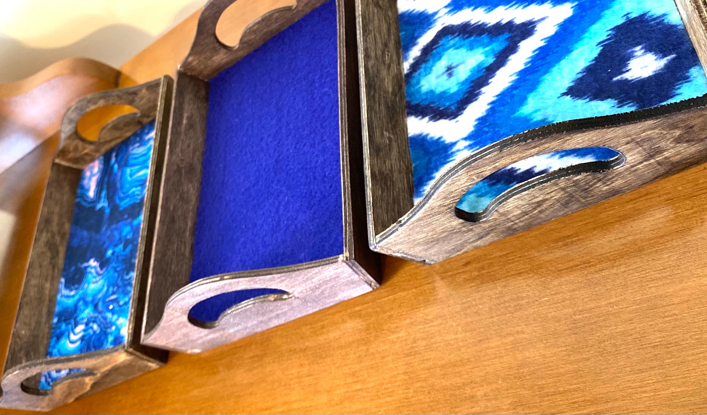 The Royal Blue Tray Vanity Tray Wooden Perfume Flat Open | Etsy