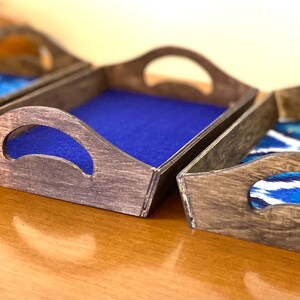 The Royal Blue Tray Vanity Tray Wooden Perfume Flat Open - Etsy