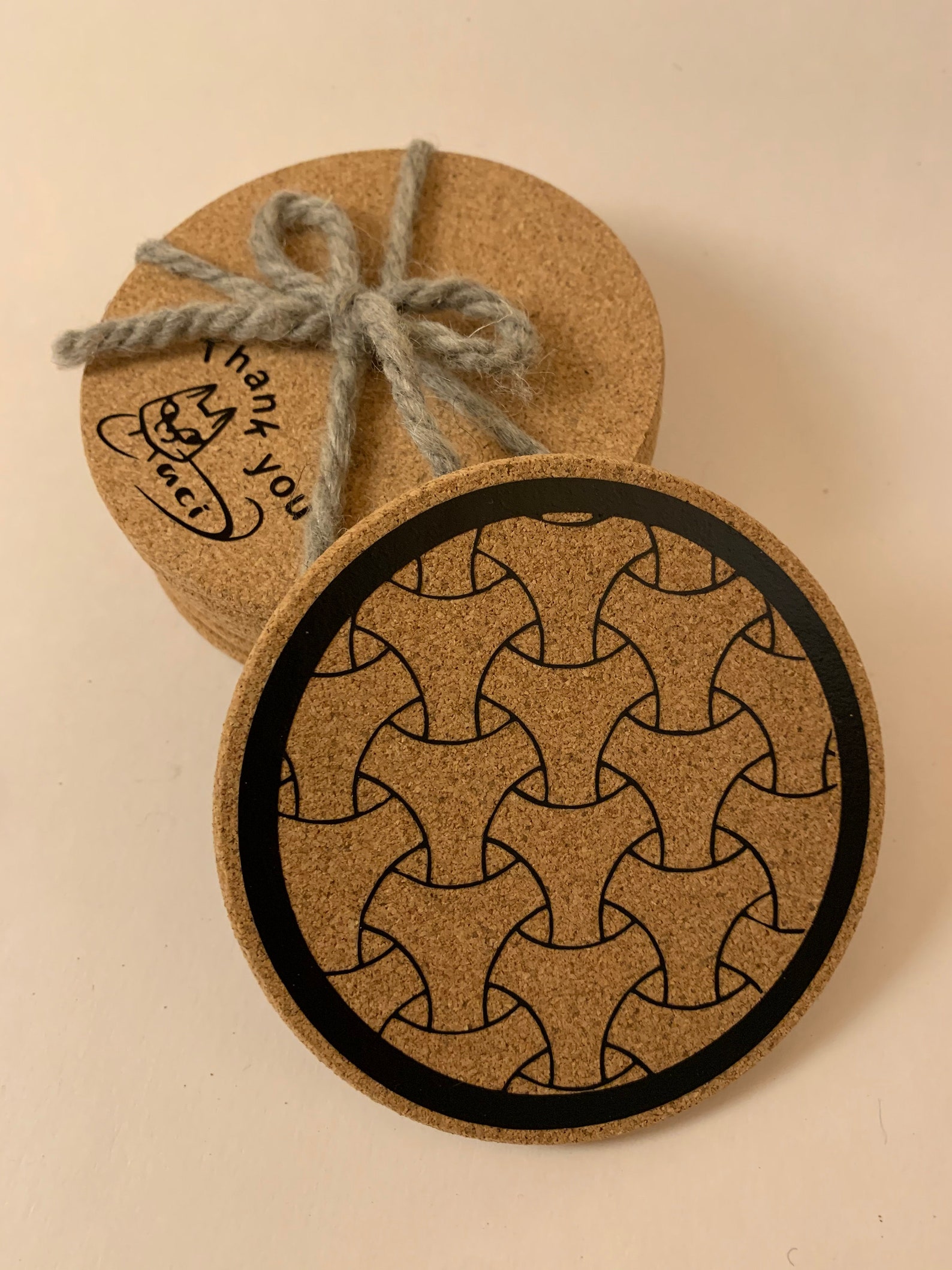 Cork Coaster Set / 6-piece / Japanese / Sashiko /wave / - Etsy