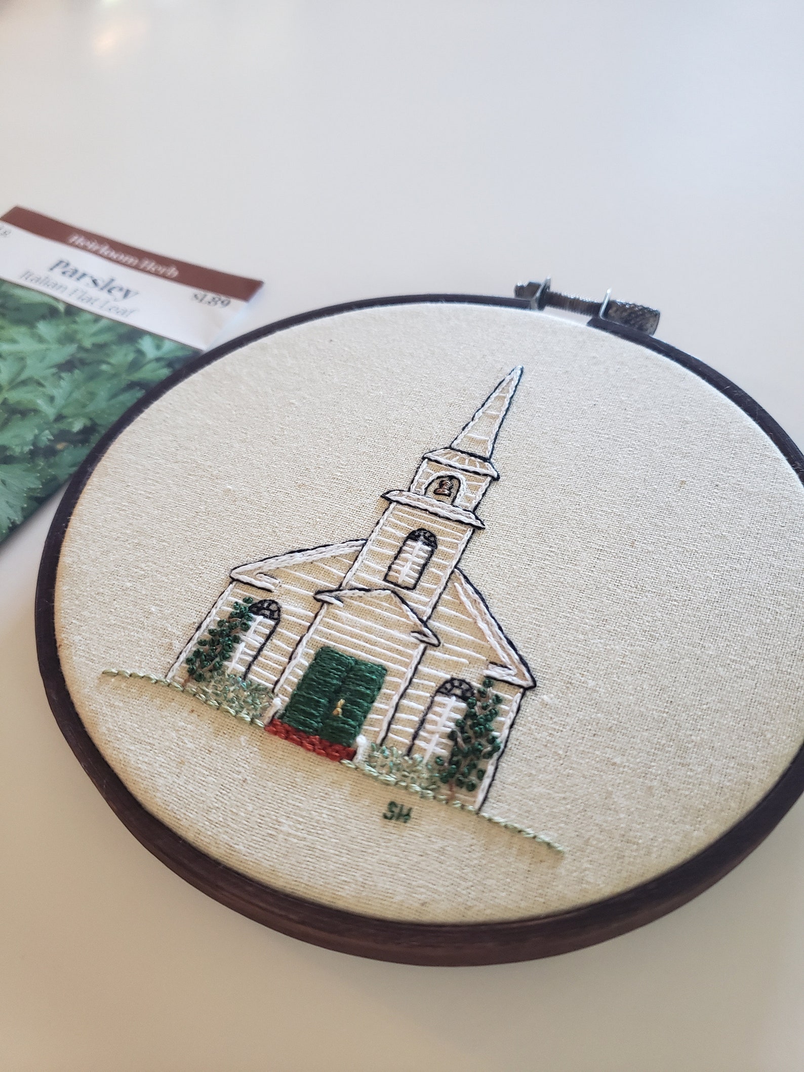 Custom Church Embroidery Hoop - Hand Embroidered - Made to Order ...