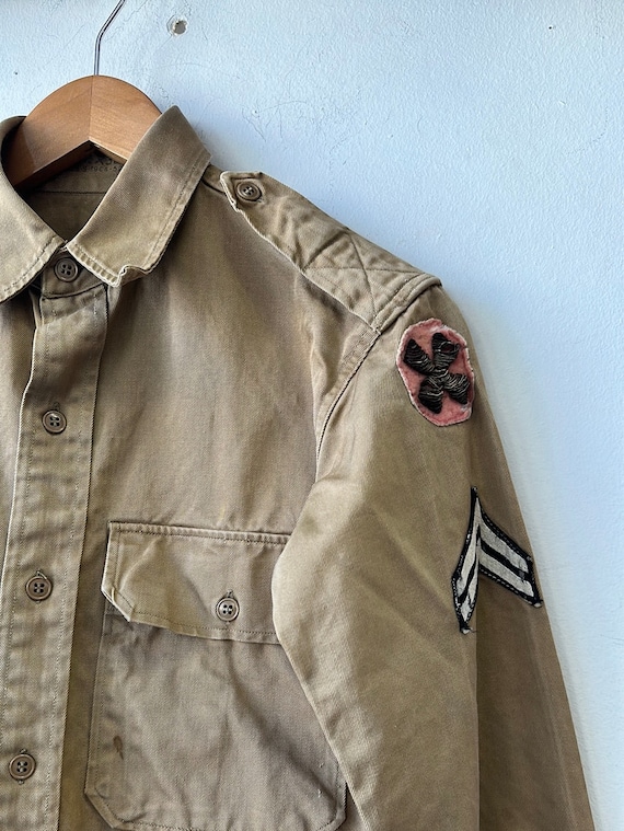 1964 Military Officers Patched Shirt - Gem