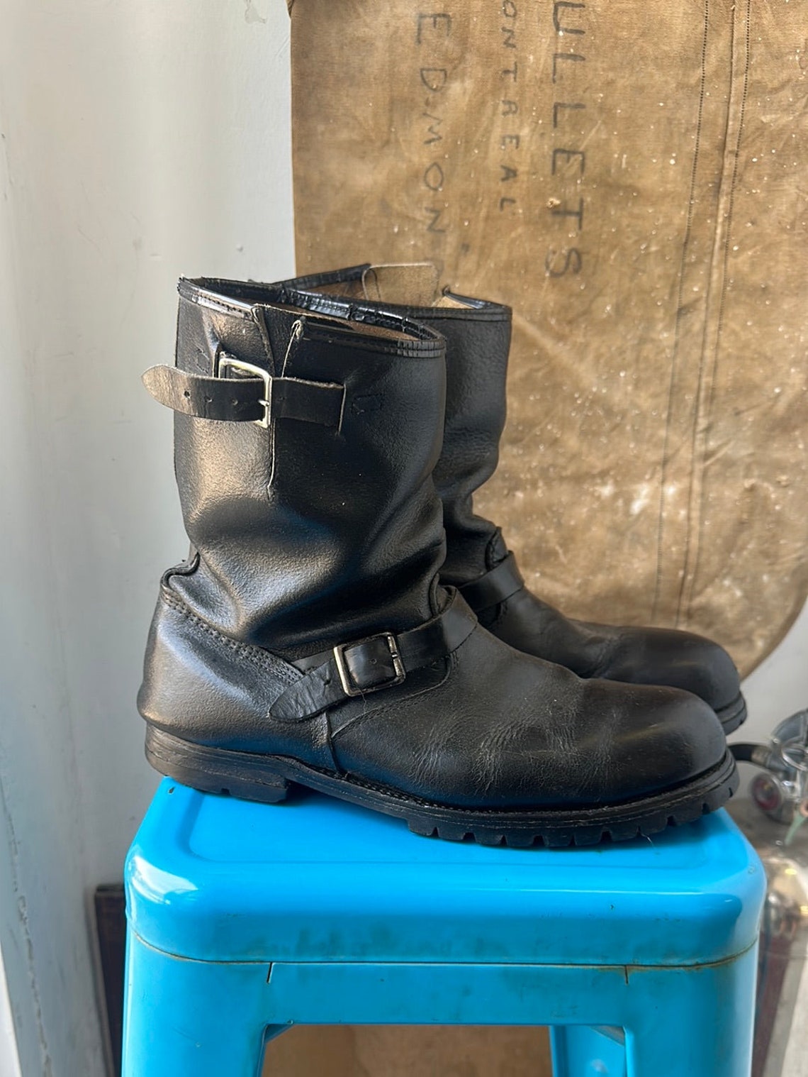 Unbranded Engineer/moto Boots Black Size 12/13 M - Etsy