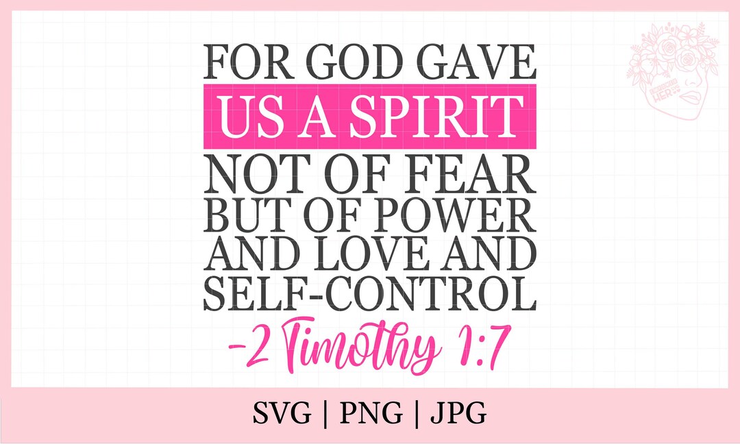 2 Timothy 1:7 Svg, Bible Verse Svg, Christian T Shirt Svg, Christian ...