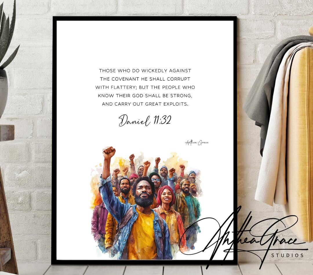 Daniel 11:32 Watercolor Bible Verse Wall Art Scripture Wall Art - Etsy