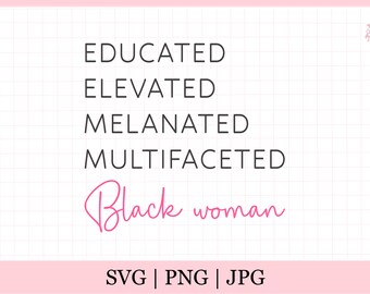 Educated Motivated Elevated Melanated Svg, Black History Svg, African ...