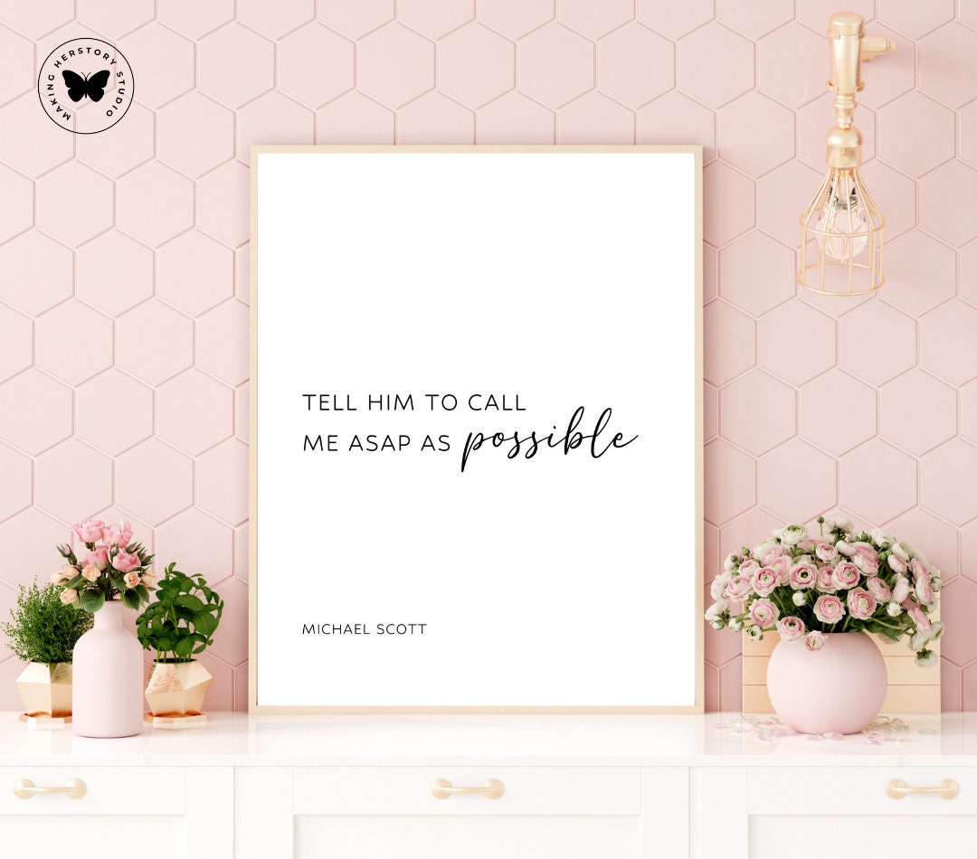 Michael Scott Office Quote Printable Wall Art Typography Black & White ...